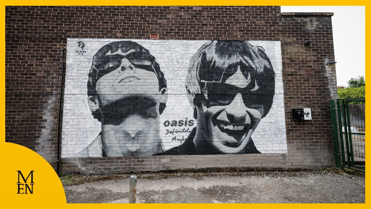 Stunning Oasis mural appears outside Sifters record store - YouTube