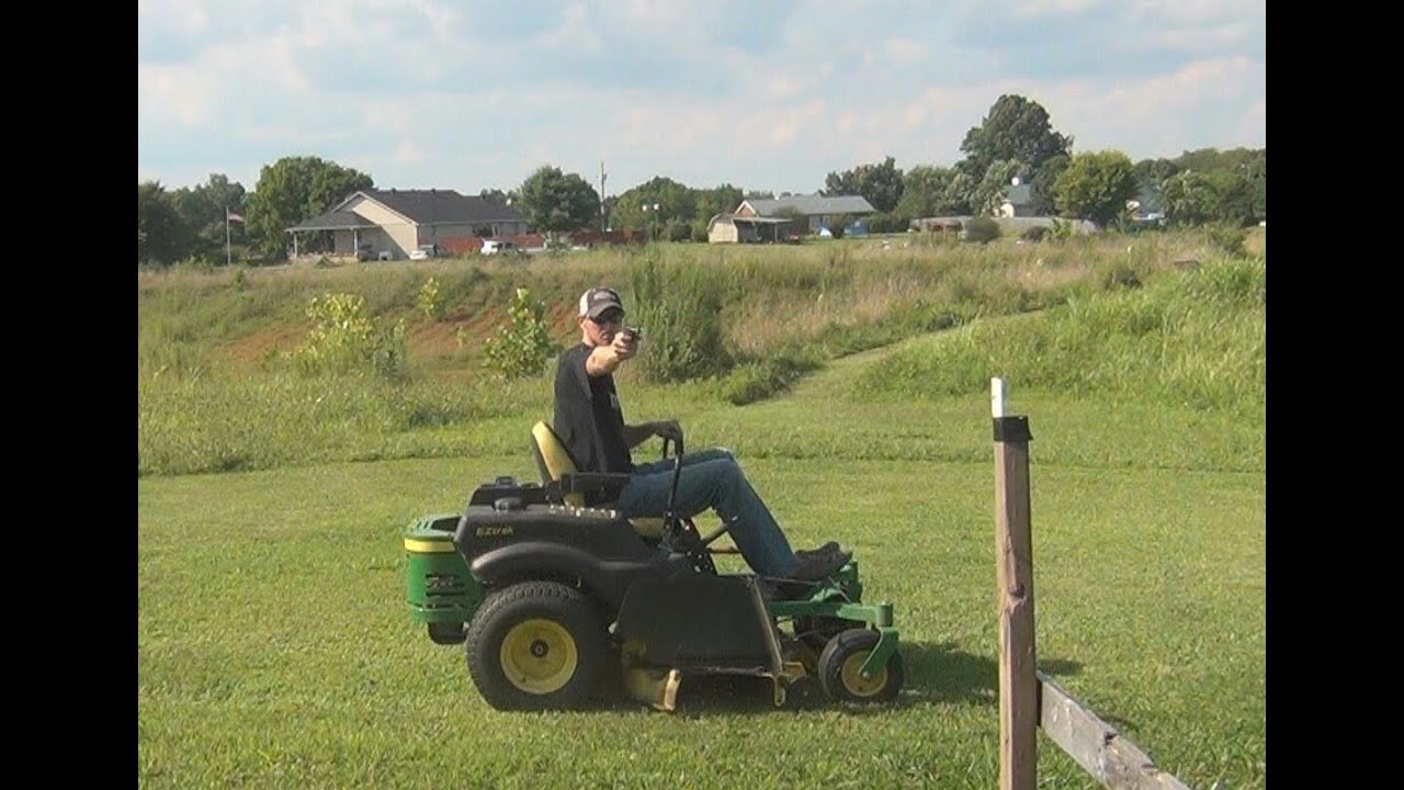 WORLD'S FIRST LAWN MOWER DRIVE BY TRICK SHOT - YouTube