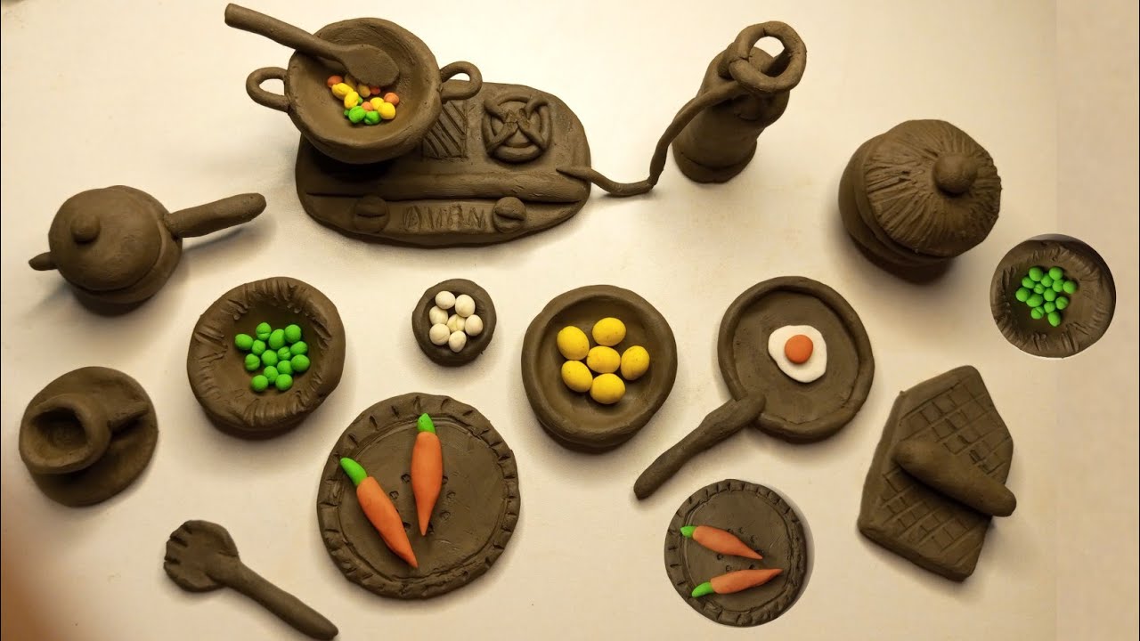 Amazing Technique Make Kitchen Set With Polymer Clay For Kids/Miniature ...