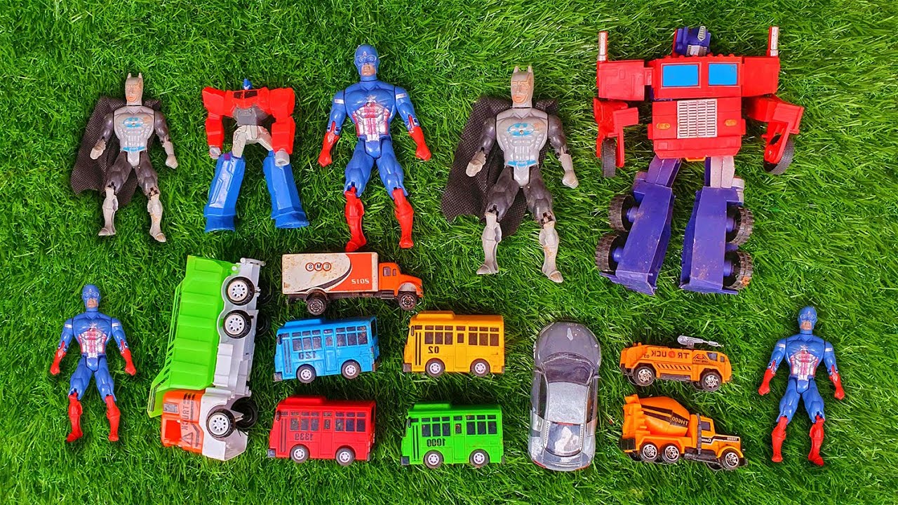 Menemukan Mainan Unboxing Ultraman Ginga, Superhero, Spider-Man, Bus ...
