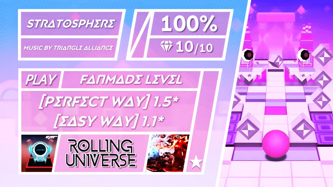 Rolling Universe | Rolling Sky Edit - Stratosphere (FANMADE LEVEL) [100 ...
