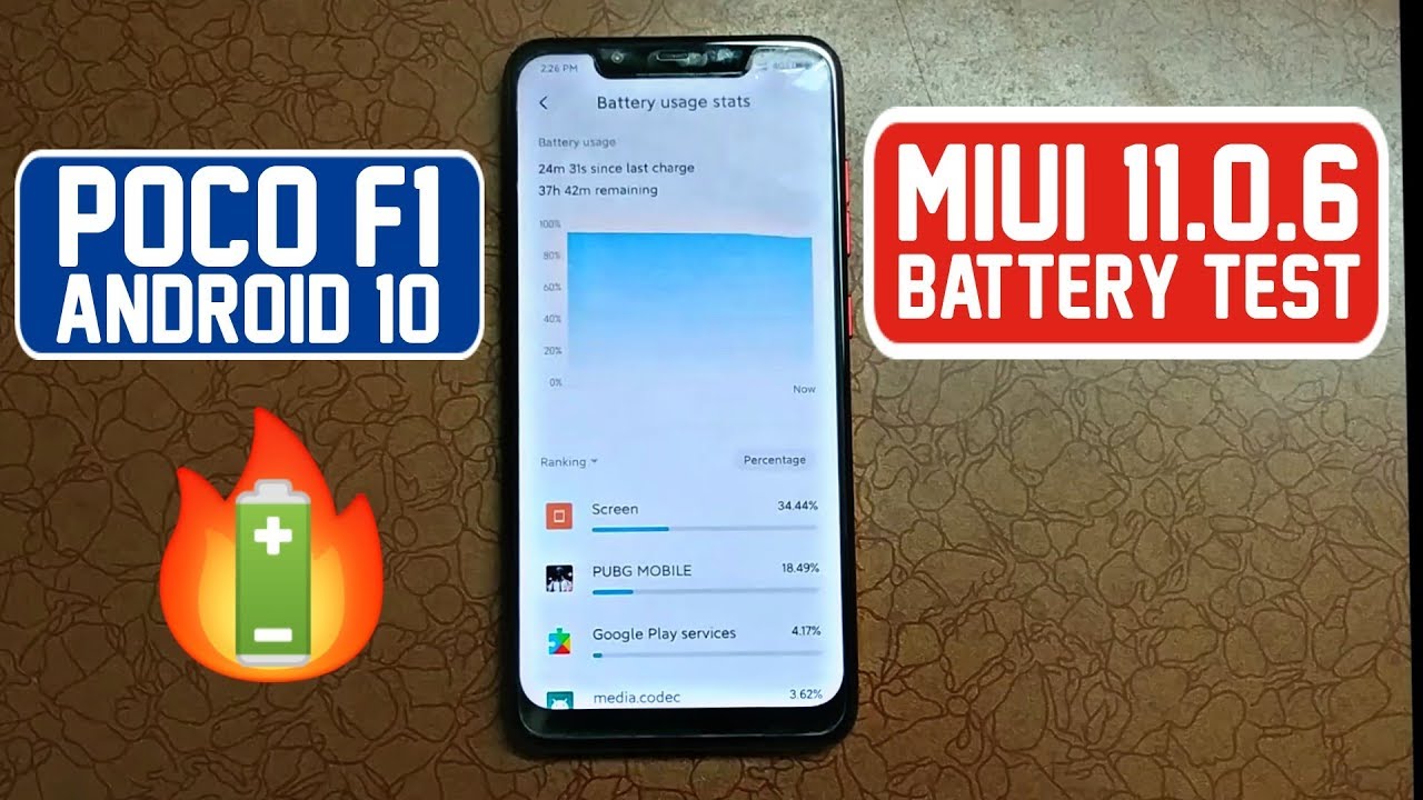 Poco F1 Android 10 Battery Life | MIUI 11.0.6 Battery Drain Test 🔥 ...