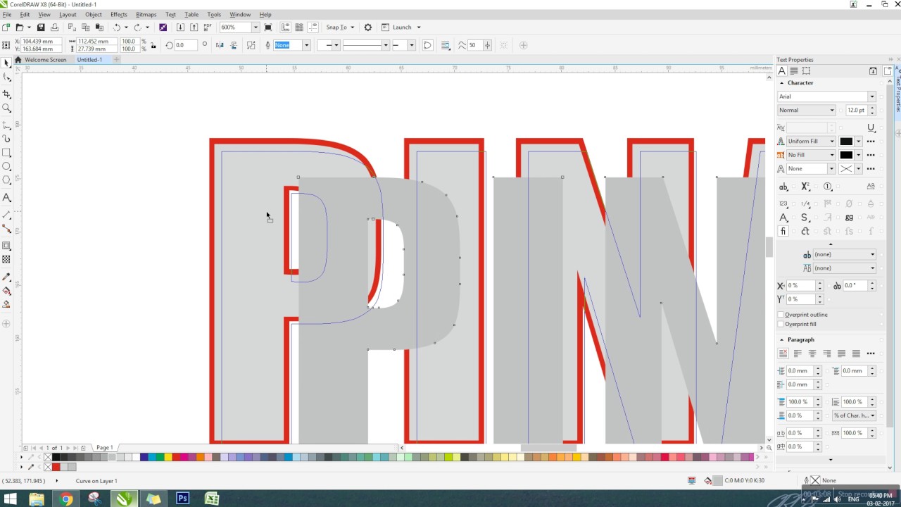 How to make simple embossing text in coreldraw - YouTube
