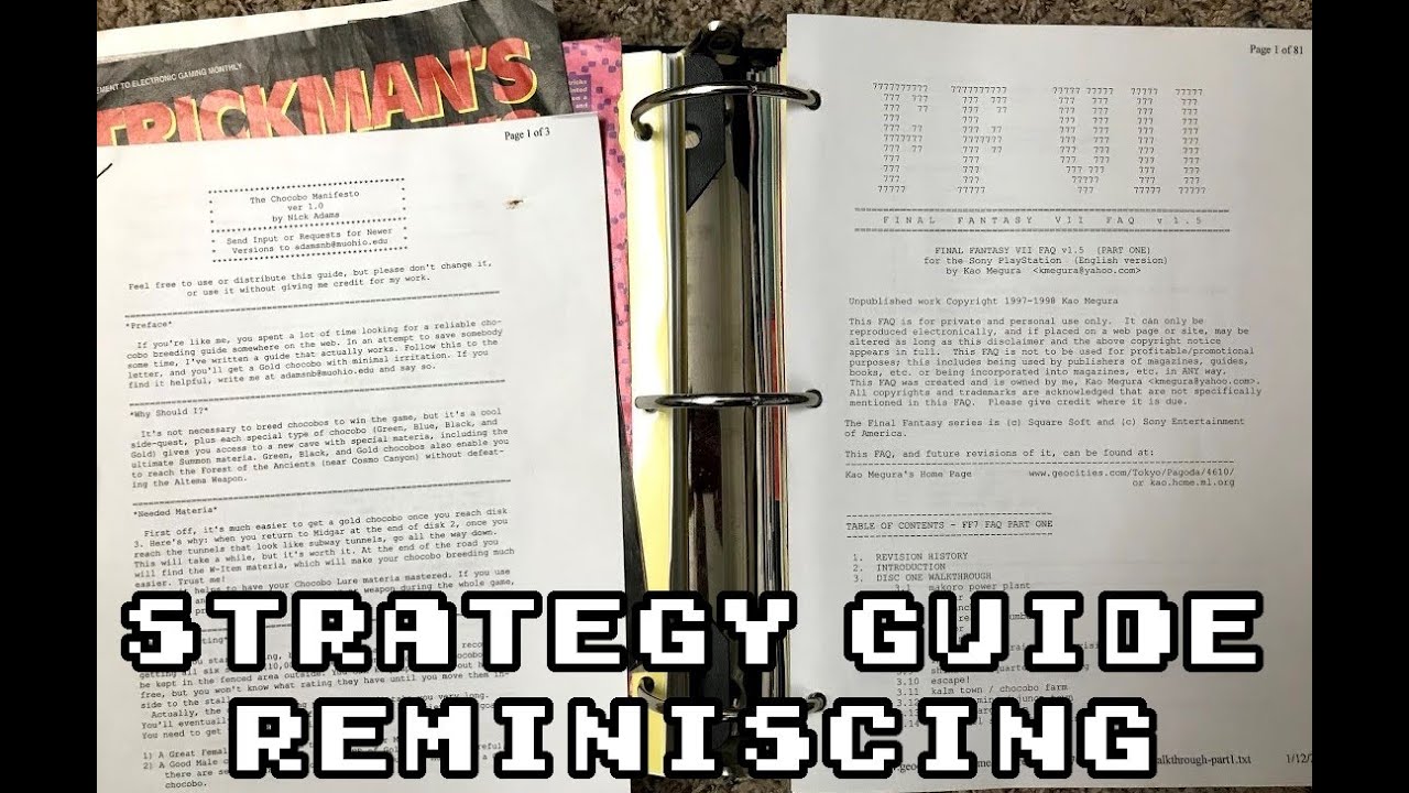Strategy Guide & Cheat Code Reminiscing! | GBG - YouTube