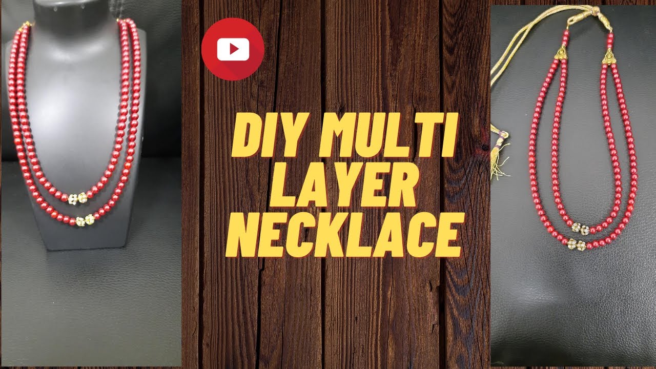 Diy : Multi layer bead necklace for beginners - YouTube