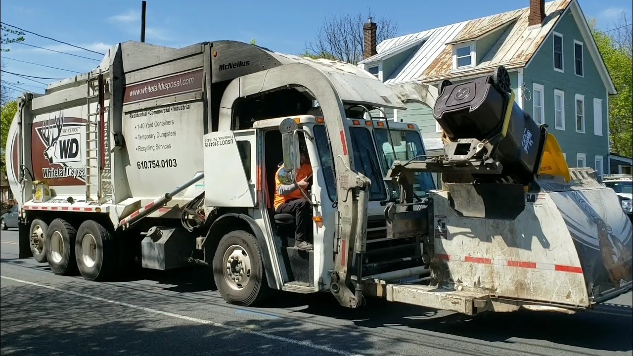 WhiteTail Disposal Mack LEU McNeilus curotto can - YouTube