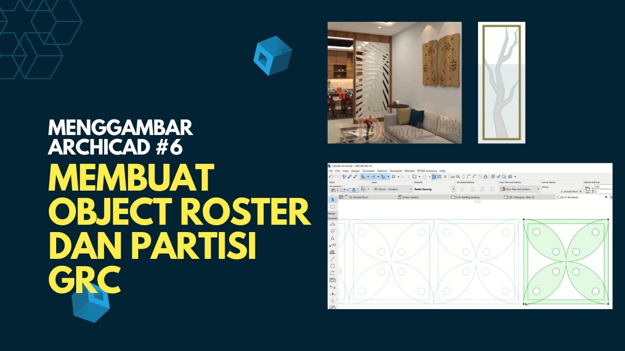Archicad Eps.06 I Membuat Object Roster dan Partisi GRC - YouTube