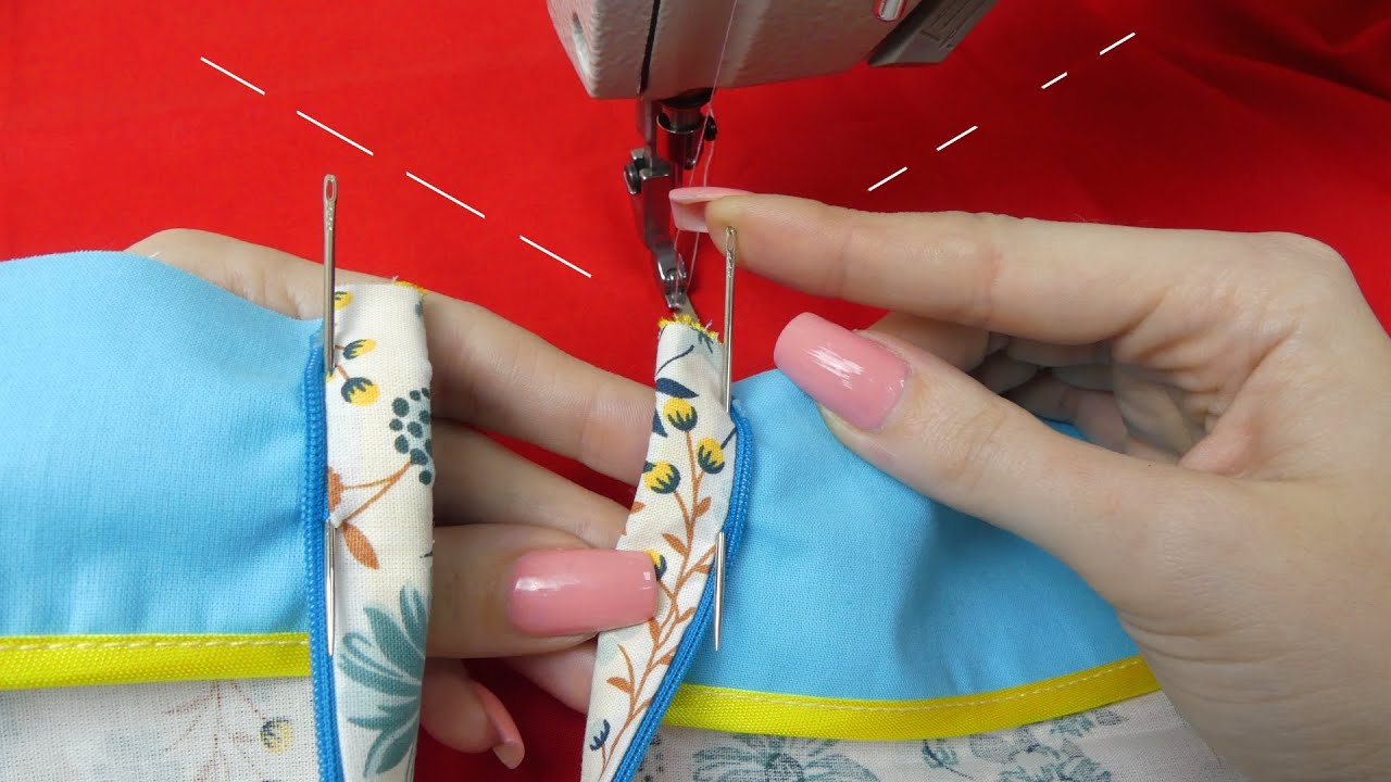 Sewing tricks for properly finishing the top section of a skirt - YouTube