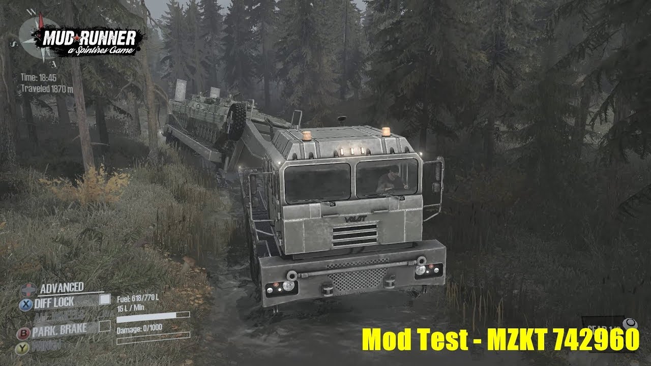 Spintires: Mudrunner - Mod Test - MZKT 742960 - YouTube