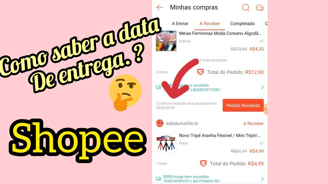 SHOPEE COMO SABER A DATA PREVISTA DA ENTREGA? parte 1 - YouTube