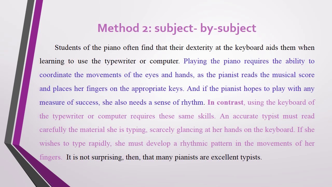 Paragraph development (comparison and contrast) - YouTube