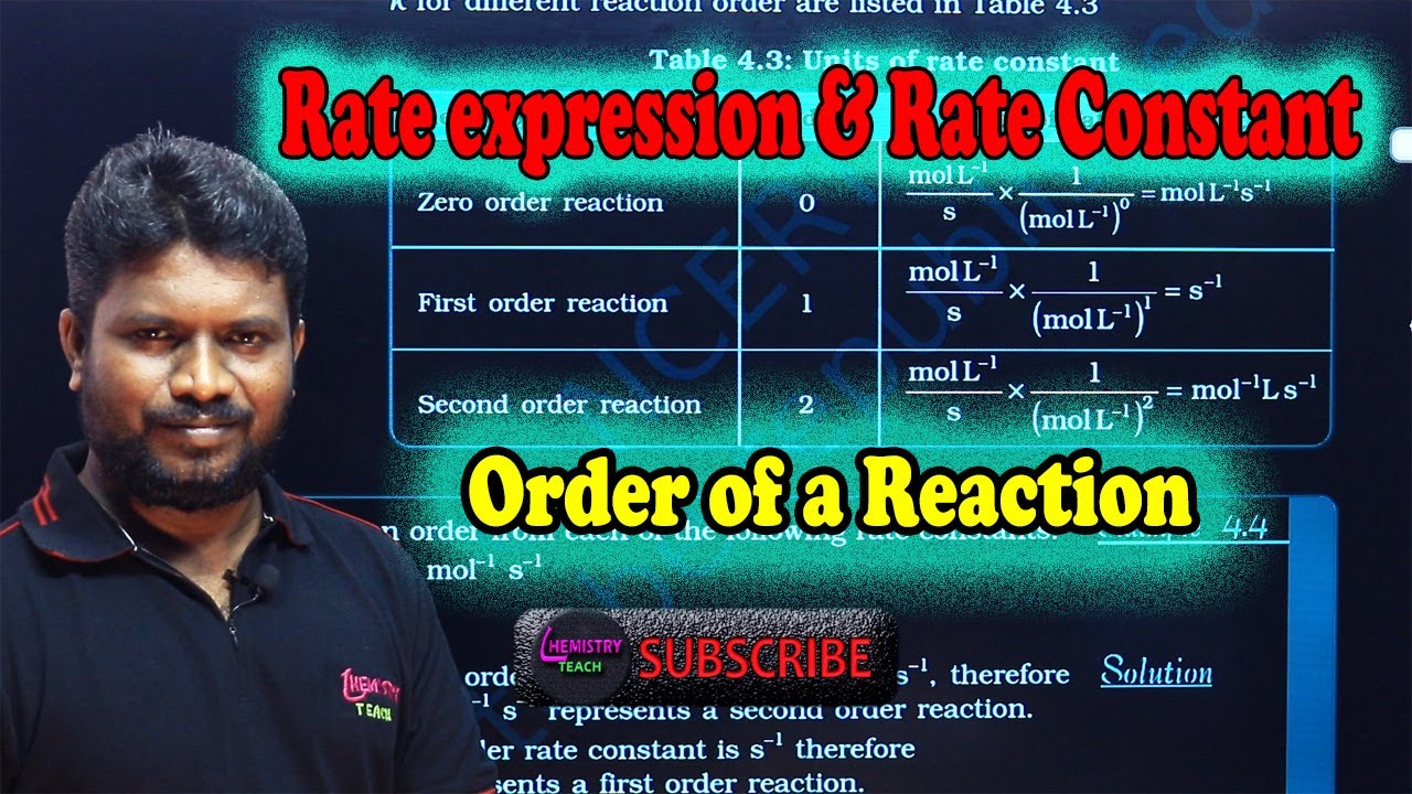 2. Rate Expression and Rate Constant | Order of a Reaction | Chemical ...