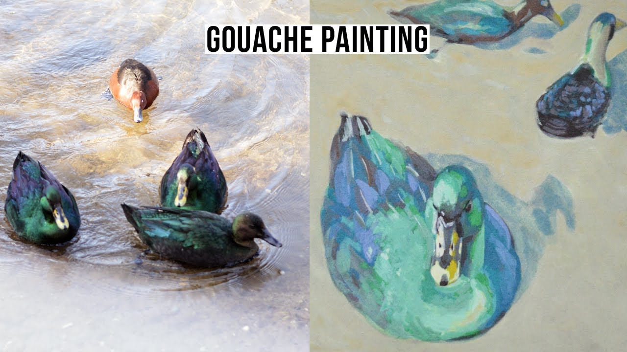 Emerald Duck / Caran D'ache gouache Studio #FavoriteBirdArtChallenge ...