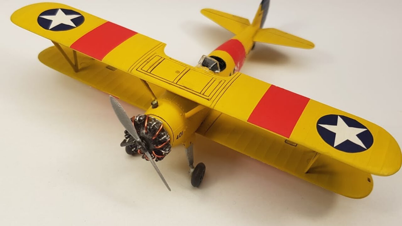 Building a small Stearman Kaydet plastic model (Revell 1/72 kit) - YouTube