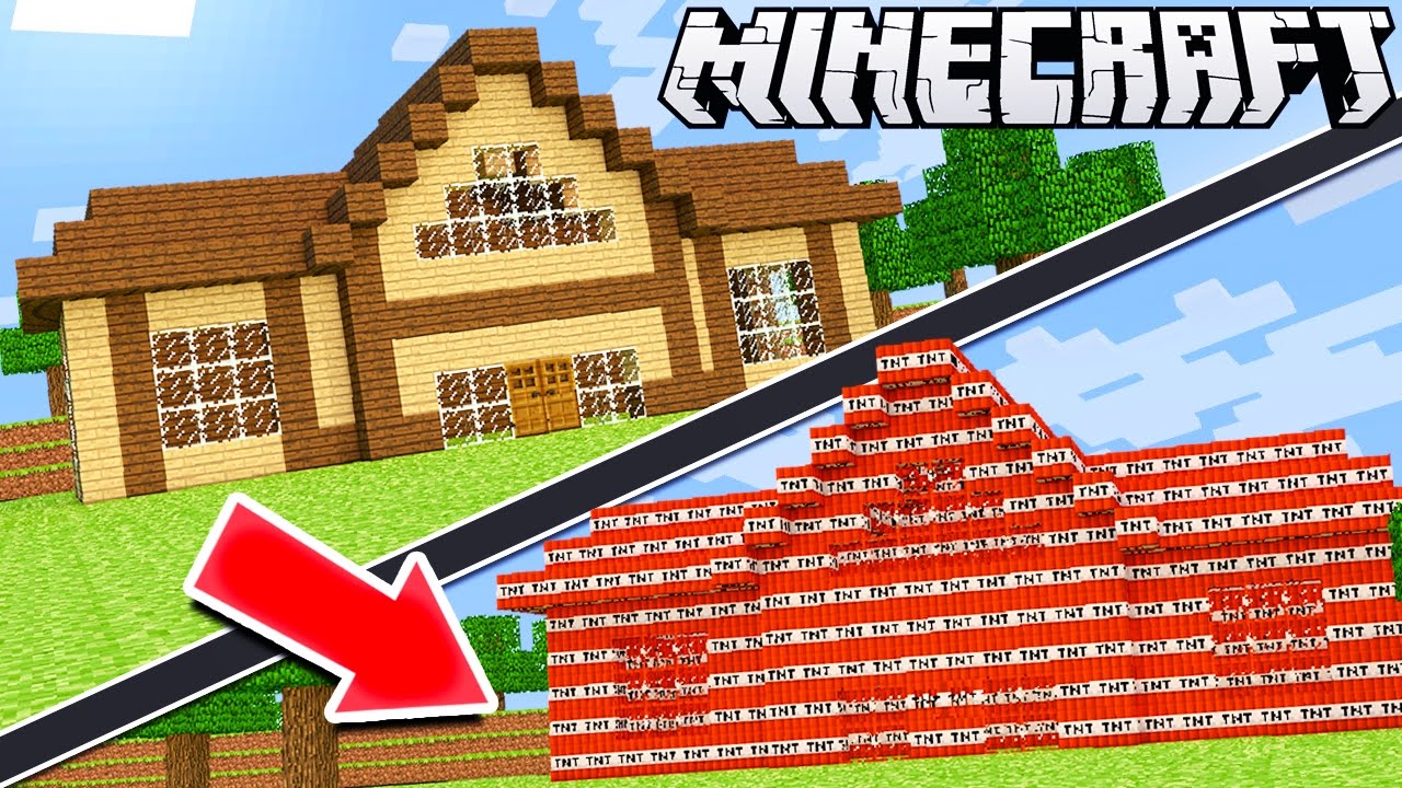 Minecraft House Made of ONLY TNT Blocks! - YouTube