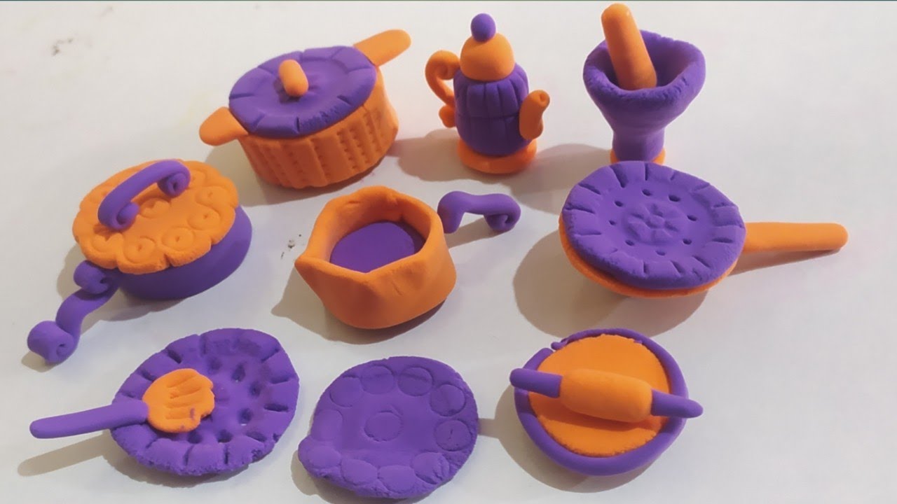 diy easy ideas how to make miniature kitchen set with polymer clay ...