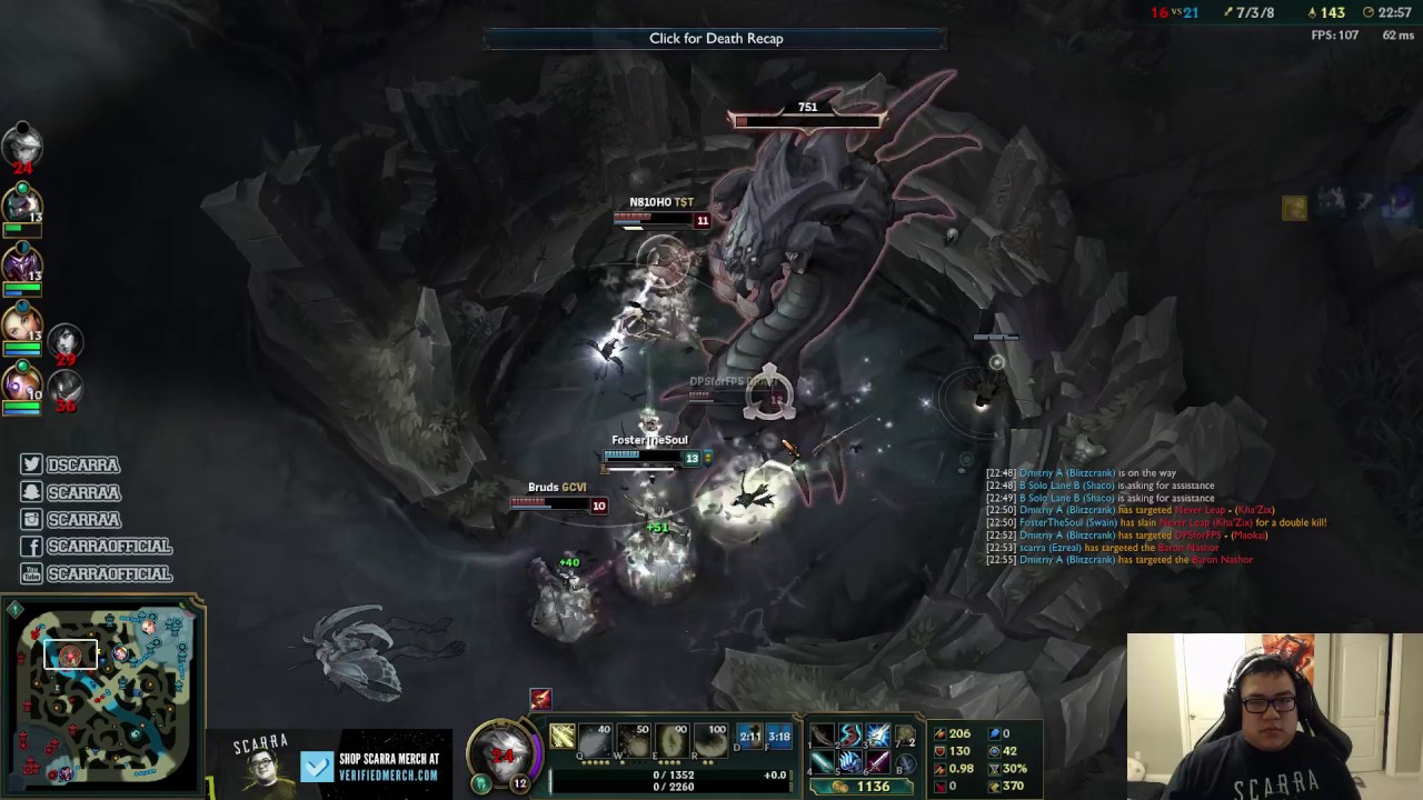 Scarra witnessing enemy team doing a dignitas baron call - YouTube