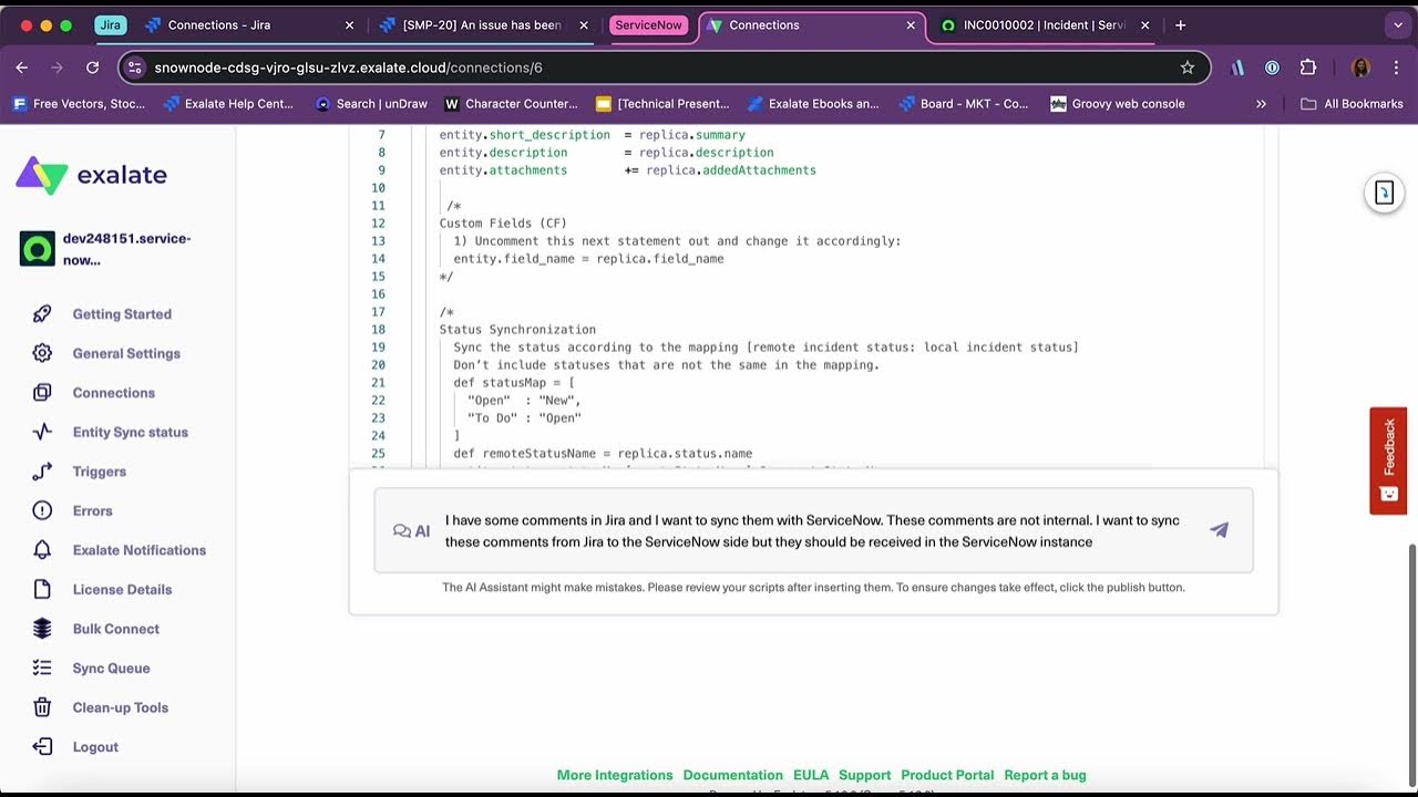 Sync Jira comments as work notes in ServiceNow - YouTube
