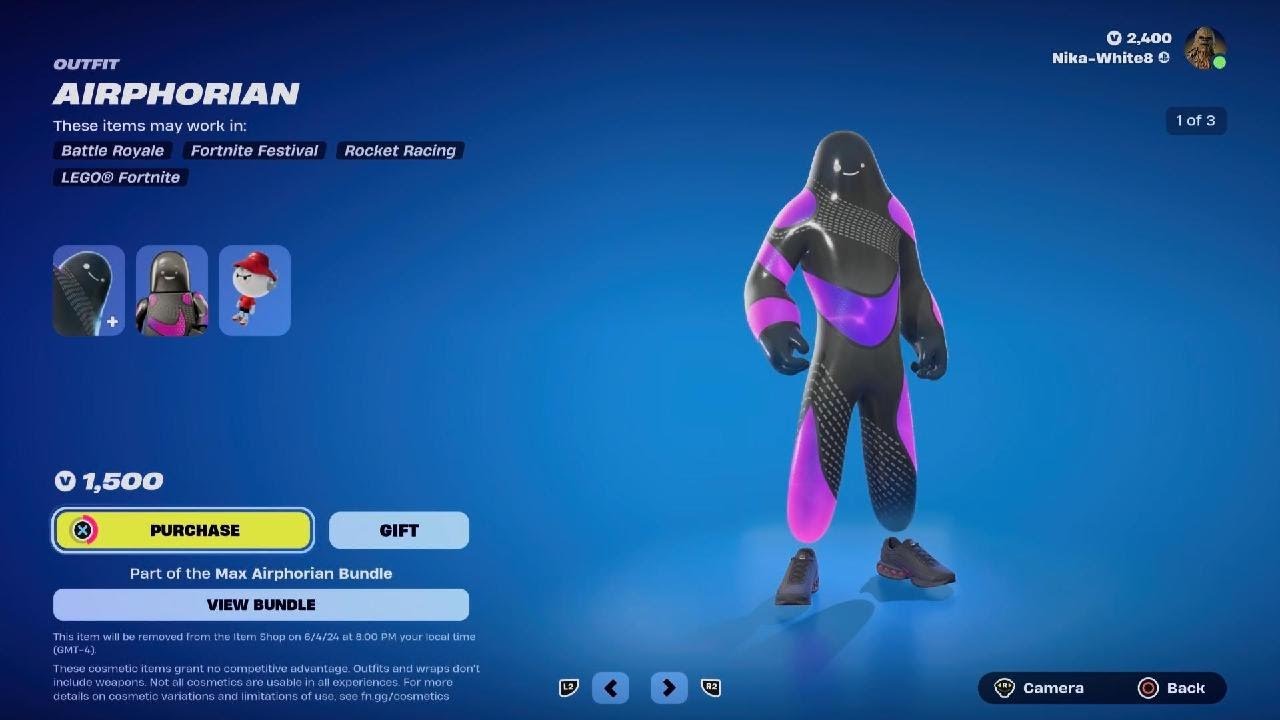 Fortnite buying airphorian skin - YouTube