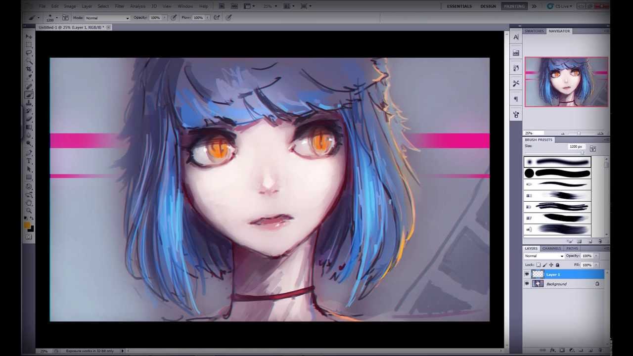 Random Speedpaint : Manga Girl - YouTube