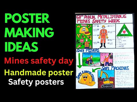 mines safety day poster making|safety posters|handmade posters - YouTube