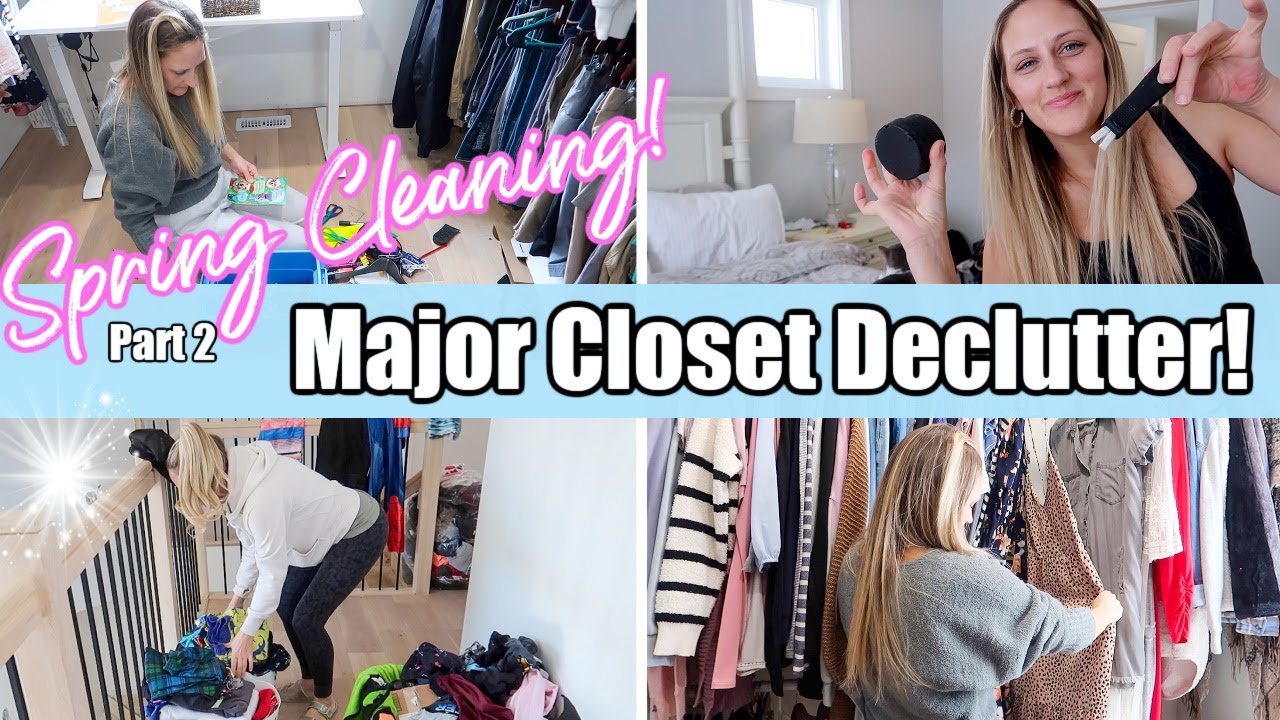 SPRING CLEANING 2025! Part 2: MAJOR CLOSET DECLUTTER | GETTING RID OF IT ALL! CLEANING ...