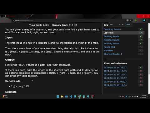 Labyrinth - CSES problem set solution - YouTube