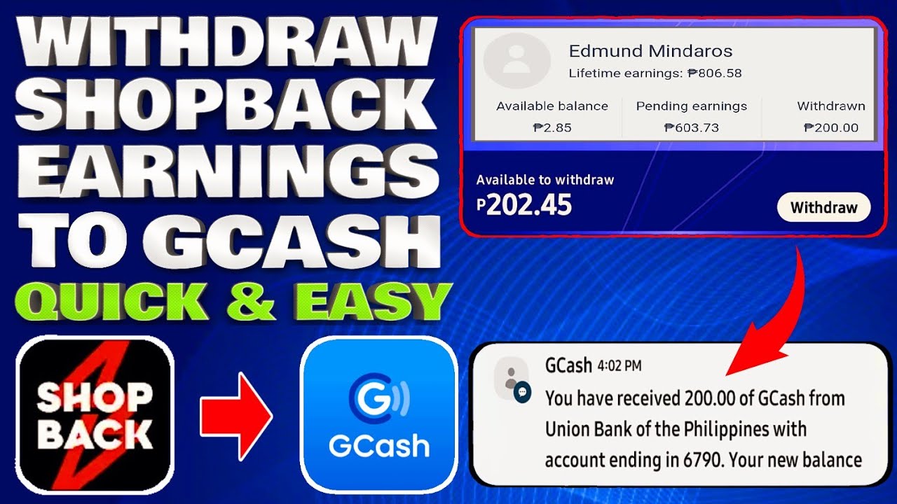 How To Withdraw Cashback Earnings Money From ShopBack Using GCash ...