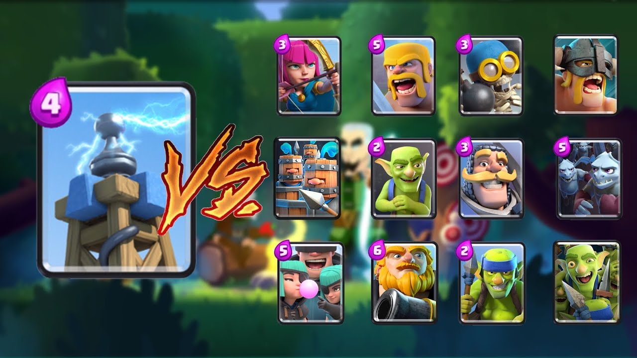 TESLA VS ALL COMMON CARDS IN CLASH ROYALE - YouTube