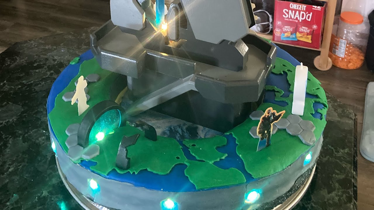 Ultimate Halo Infinite Birthday Cake!!!!! (IT LIGHTS UP!!!) 🎂🎉🎈😇🔥 - YouTube