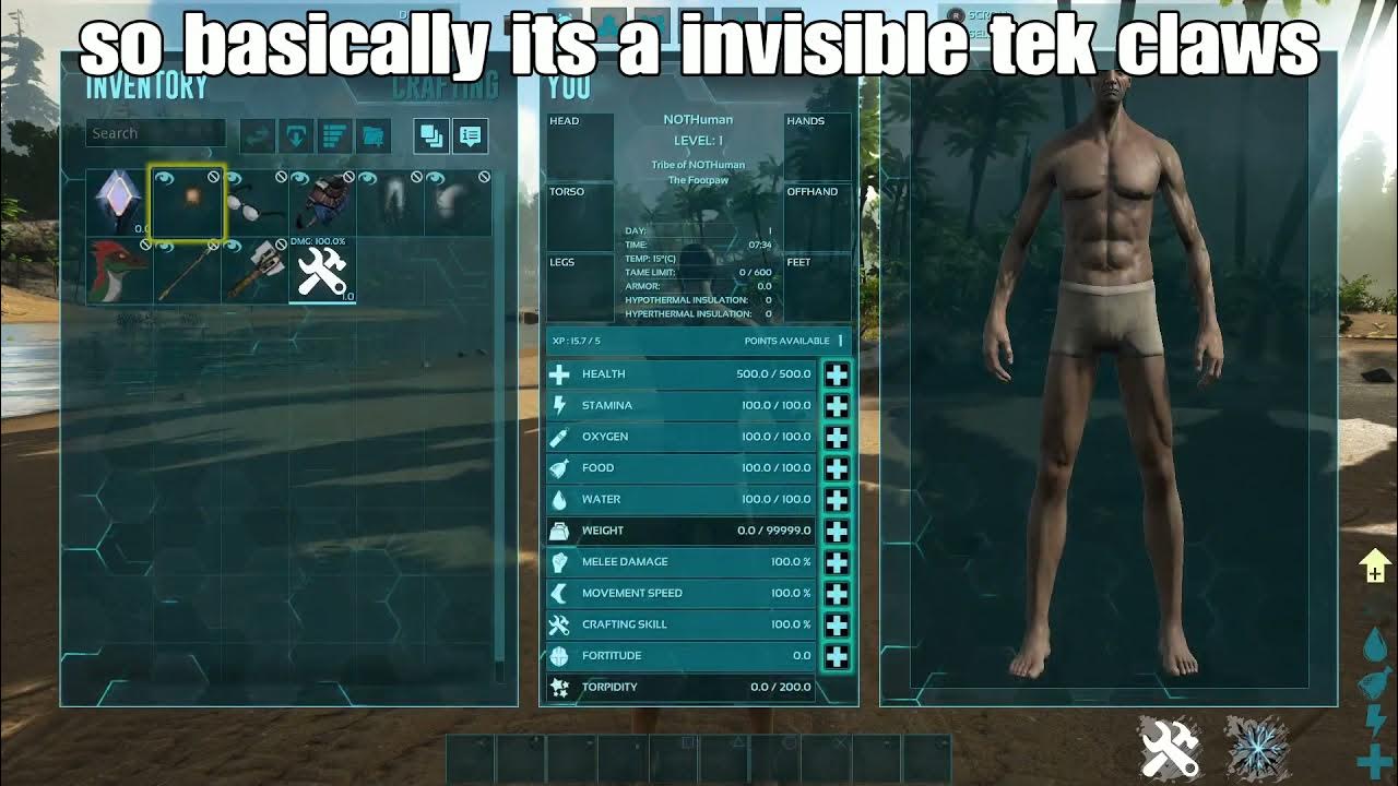 Ark glitch Invisible tek claws glitch - YouTube