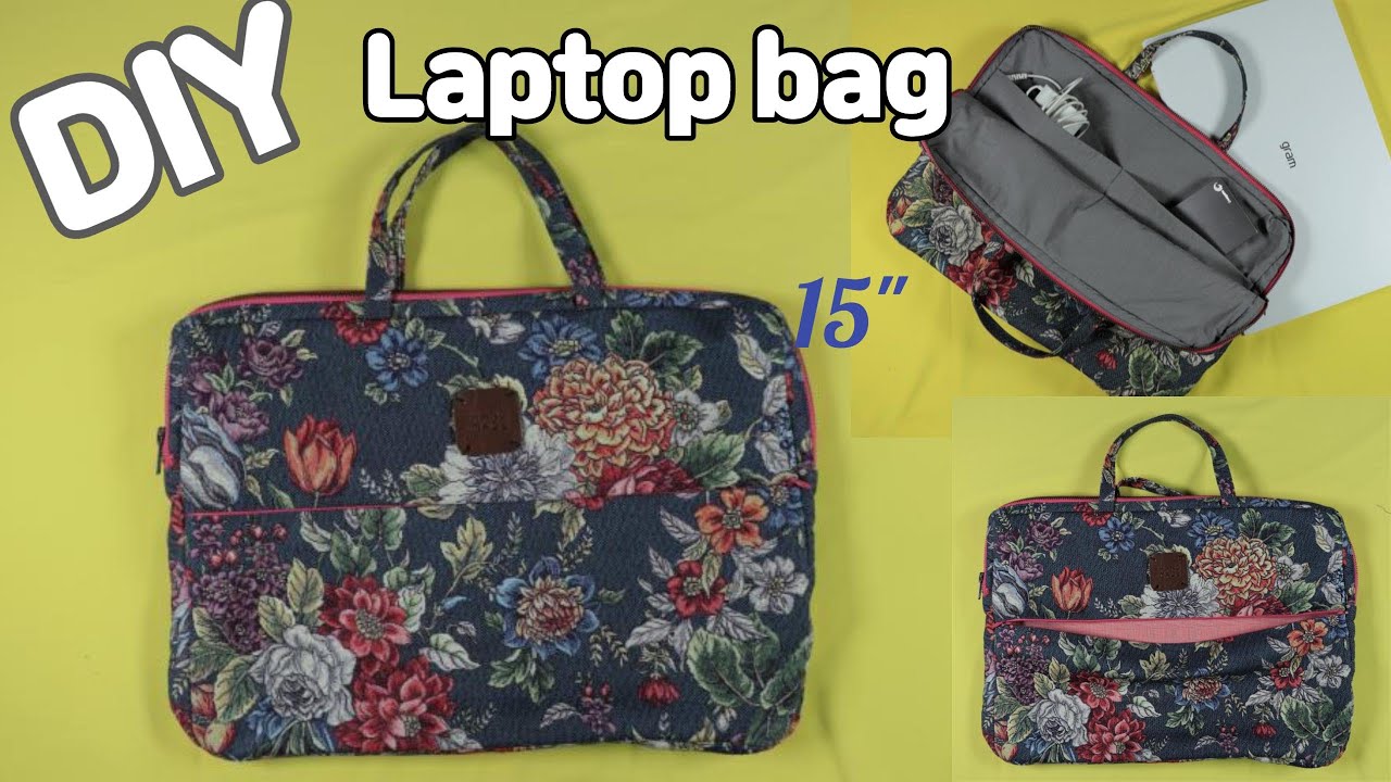 DIY LAPTOP BAG 15" / HOW TO MAKE A LAPTOP BAG TUTORIAL/ 노트북 가방 만들기/ 15 ...