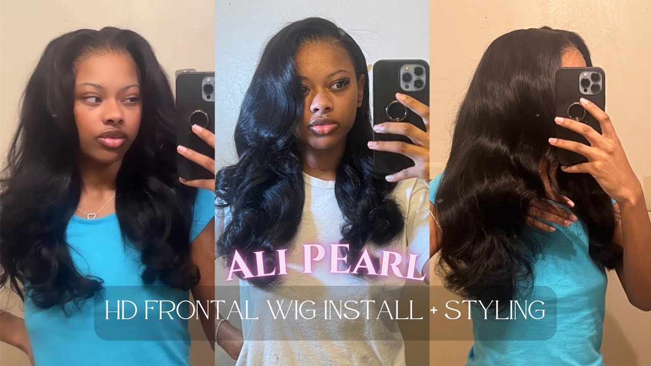 Ali Pearl Hair HD Frontal Body Wave Wig Install +Styling - YouTube