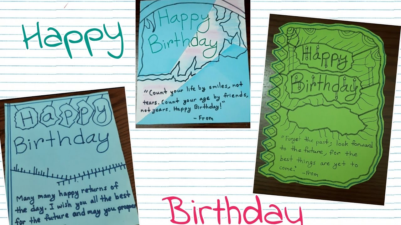 Diary cover style birthday cards🤩 - YouTube