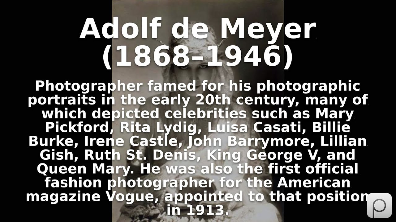 Adolf de Meyer (1868–1946). Find public domain images of Adolf de Meyer ...