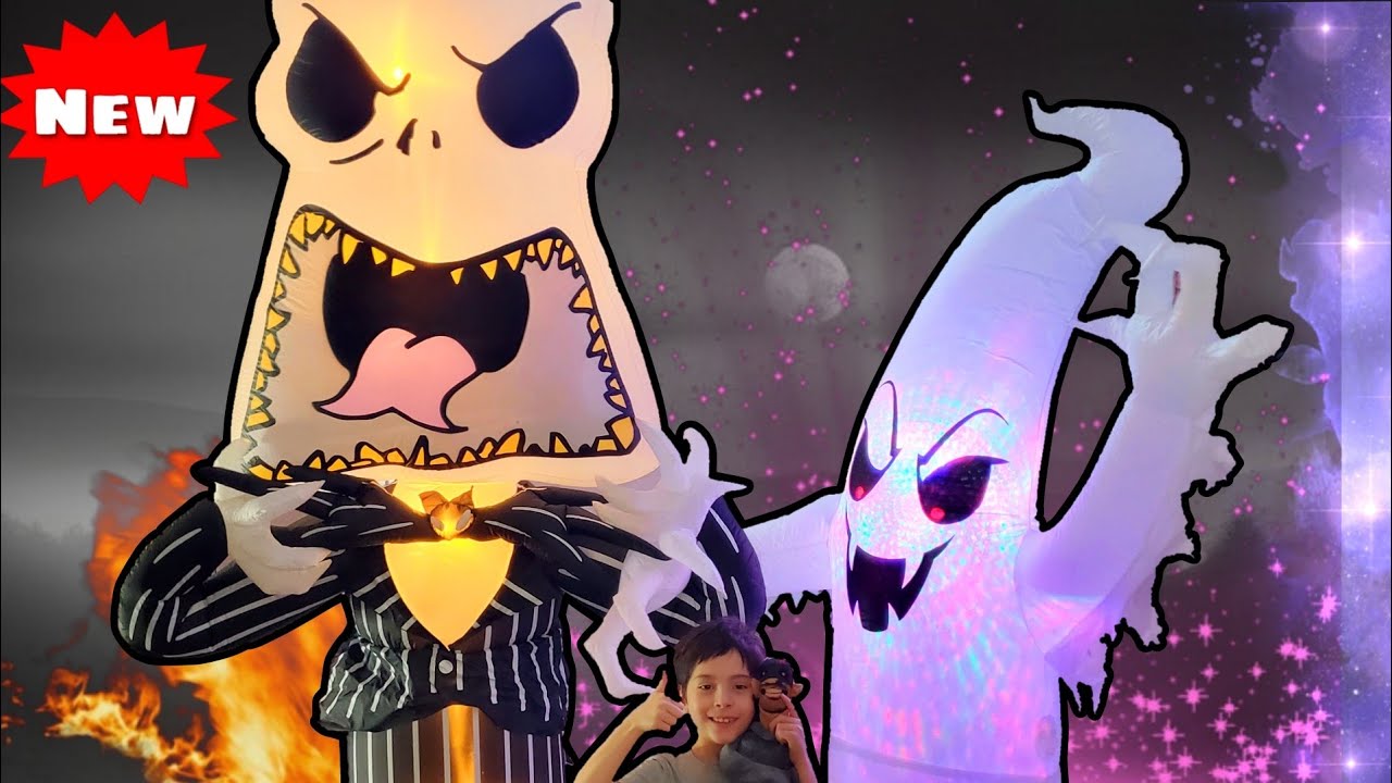 Jack Skellington Animated and Ghost Lightshow Inflatable Blow UPs from ...