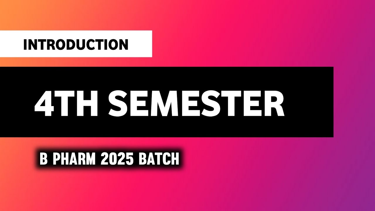 B Pharma 4th Semester | Syllabus | Subjects | Videos | Notes ...