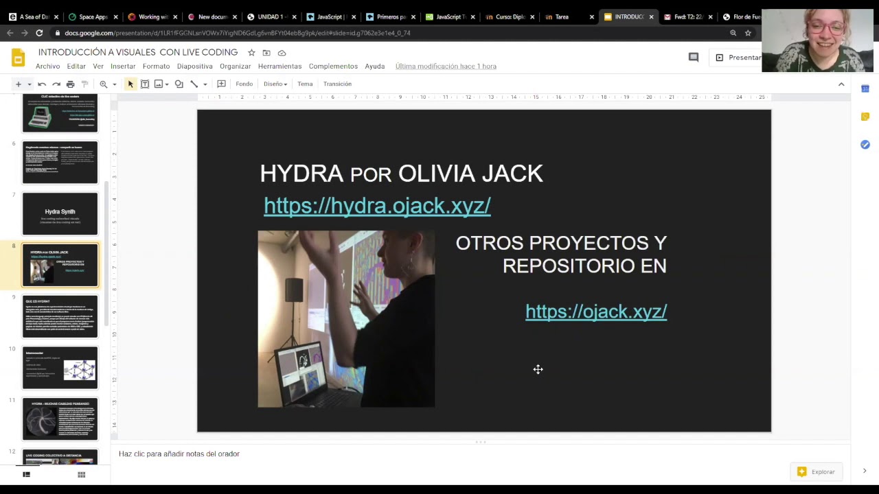 LiveCoding con Hydra por Flor de Fuego - YouTube