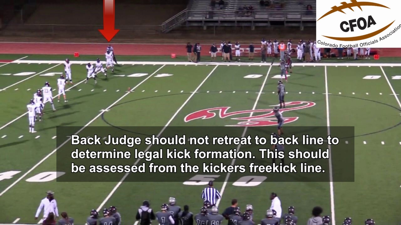 Back Judge Checks Kick Formation - YouTube