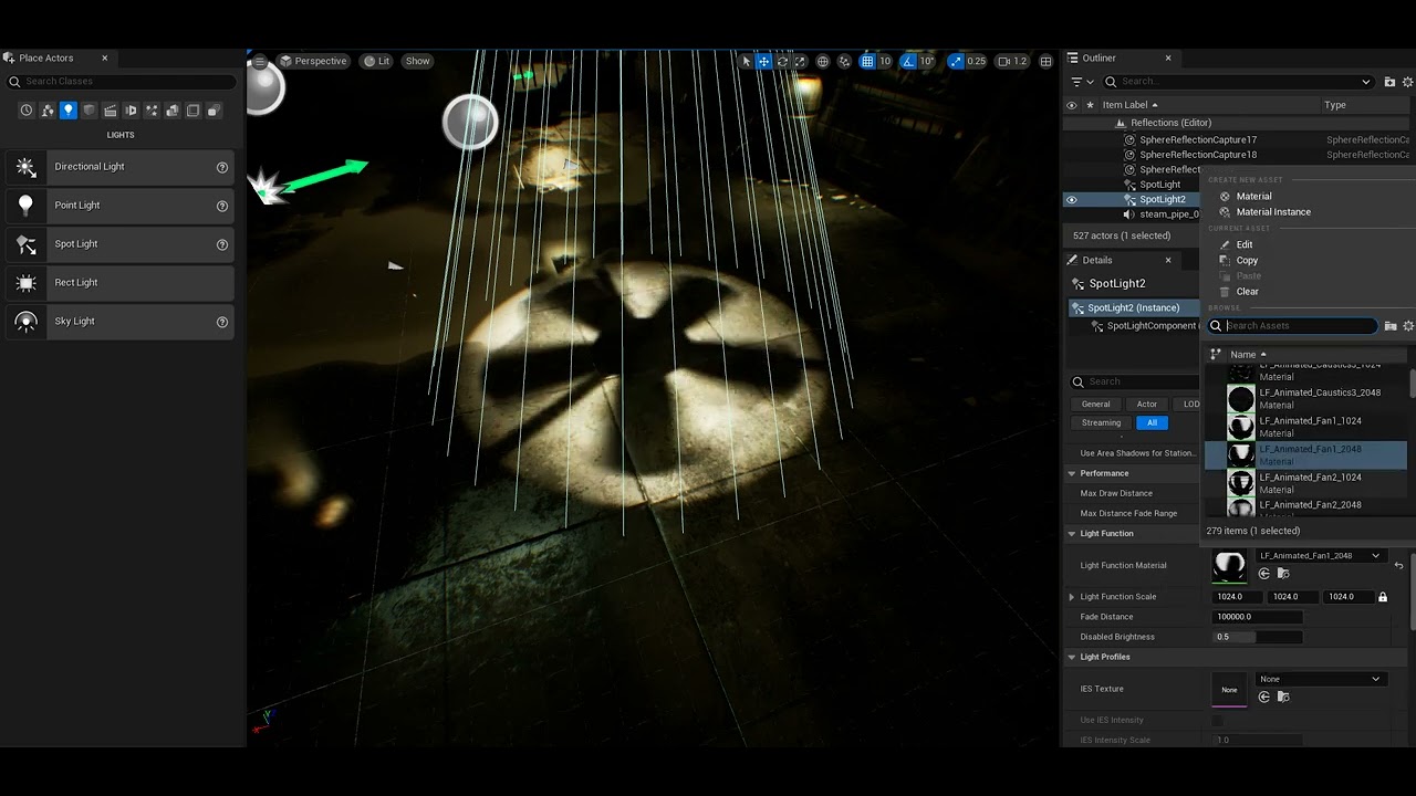 Animated Caustics and other showcase for Basic Light Function Pack - YouTube