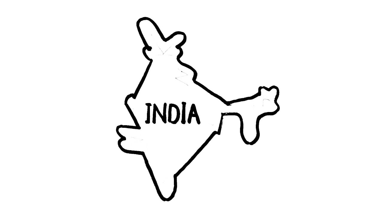 India map outline Drawing 🇮🇳 | Simple Easy Drawings - YouTube