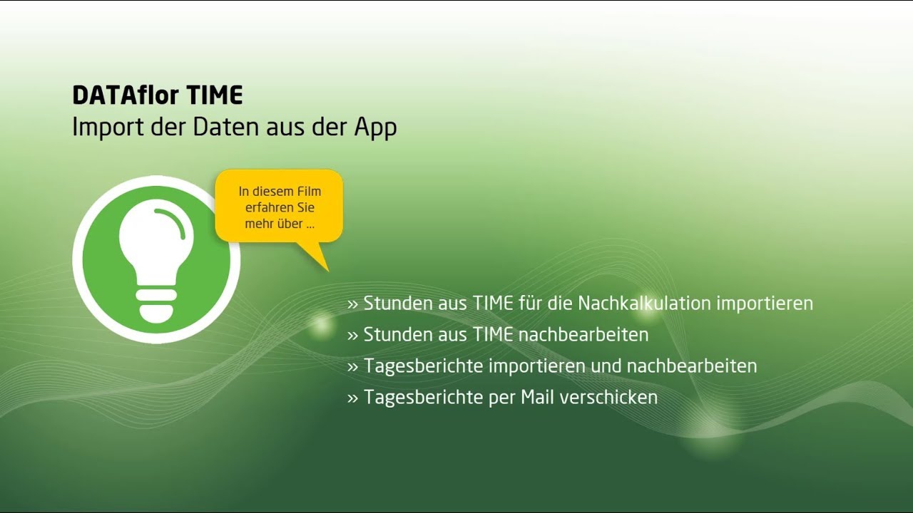 DATAflor TIME App - Daten an BUSINESS übertragen - YouTube