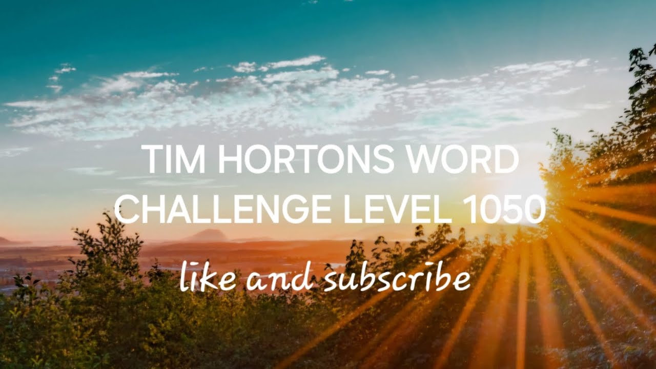 Tim Hortons Word Challenge Level 1050 #timhortons #free #newvideo # ...