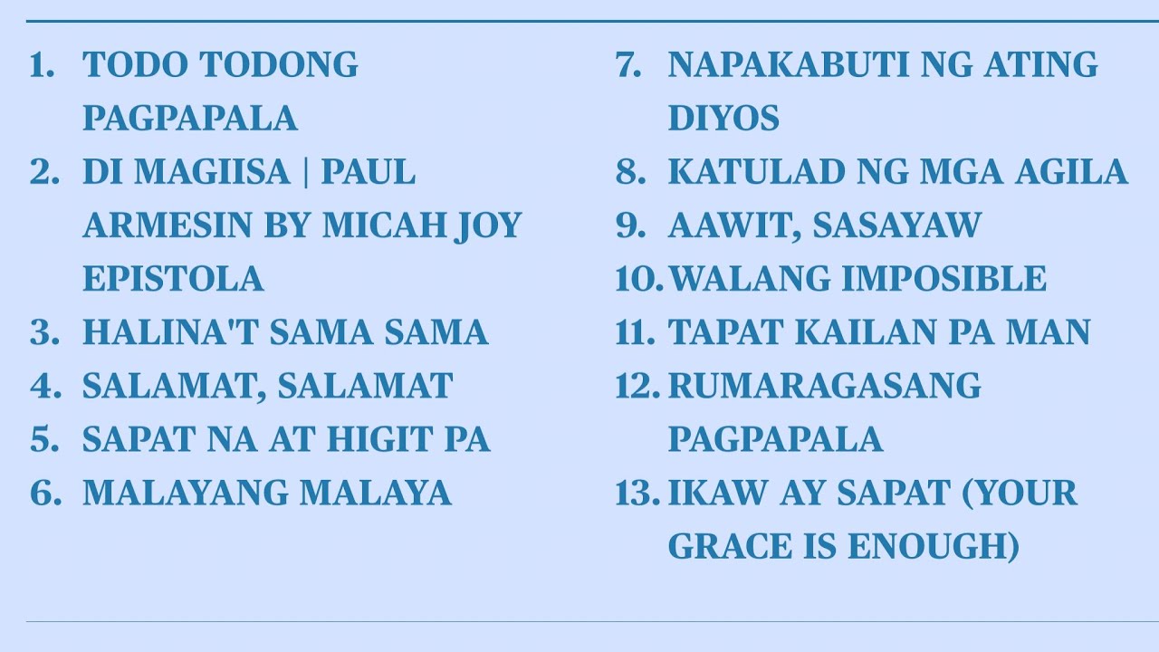 PLAYLIST BEST TAGALOG PRAISE CHRISTIAN SONGS WITH CHORDS - YouTube