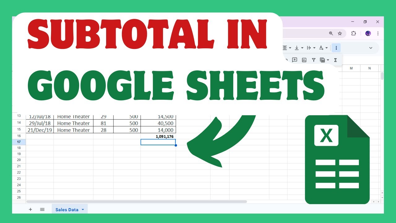 How To Use Subtotal In Google Sheets - YouTube