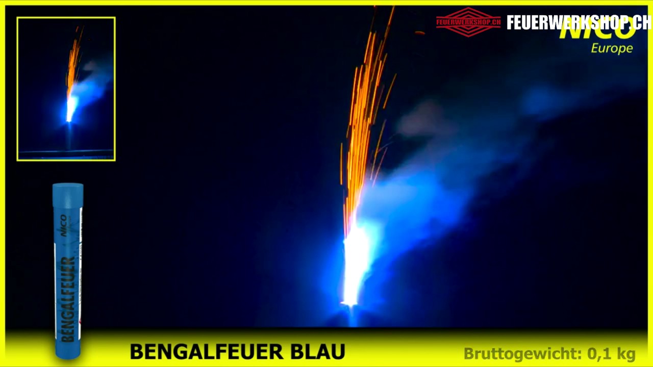 Bengalfeuer (Bengalo) in blau von Nico - YouTube