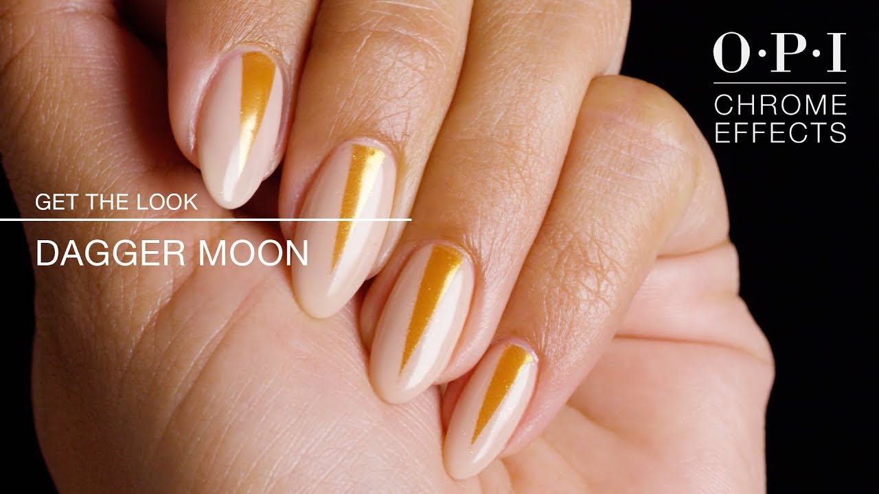 GelColor Nail Art Tutorial: "Dagger Moon" | Chrome Effects - YouTube
