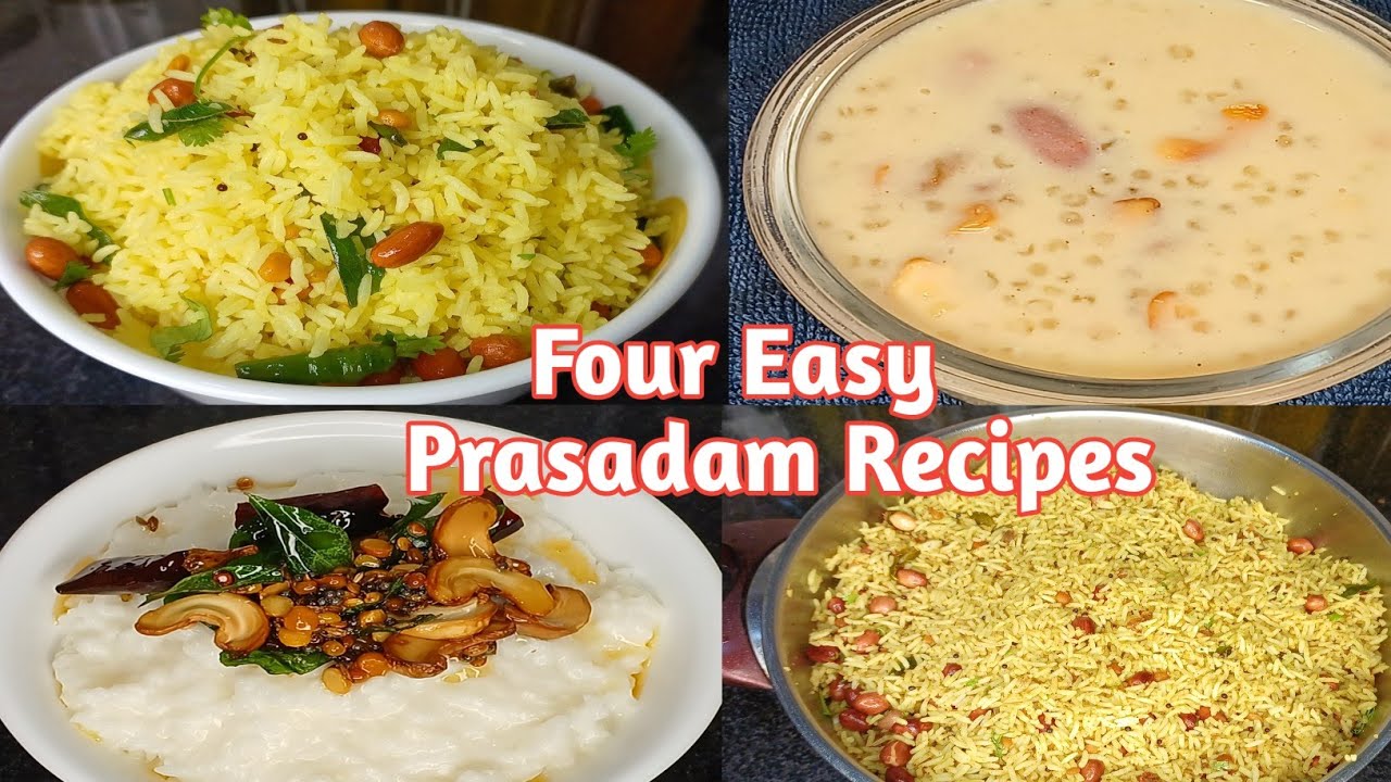 Four Easy Prasadam Recipes//Simple Prasadam Recipes//Lemon Rice Payasam ...