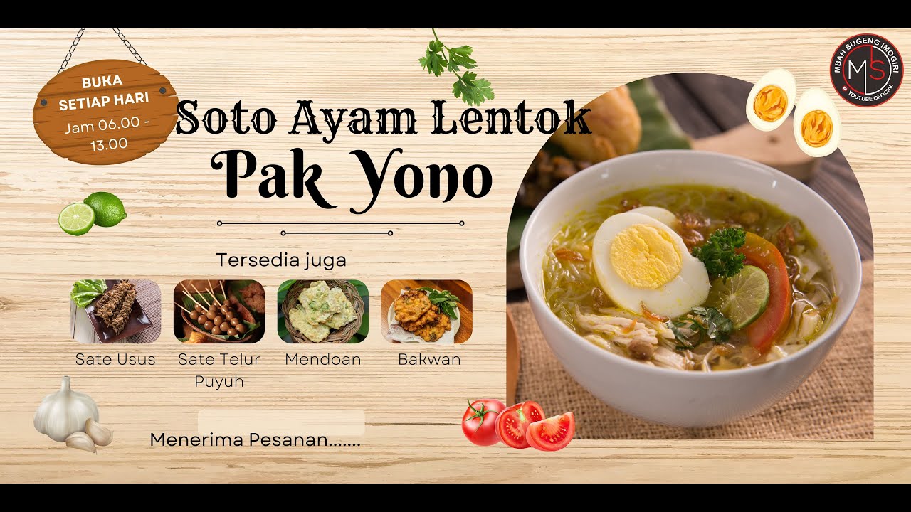 SOTO AYAM LENTOK "PAK YONO" IMOGIRI, BANTUL / KULINER KHAS GUNUNGKIDUL ...