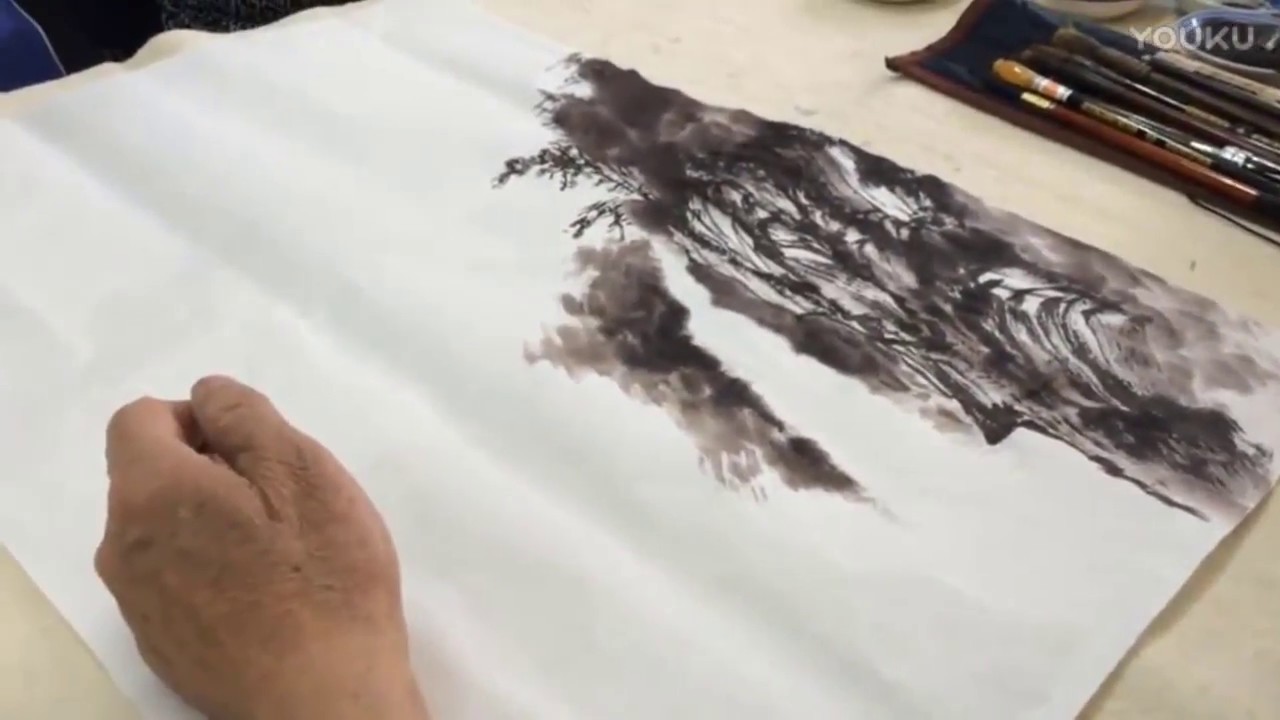 Chinese Traditional Art : Stone Rock Ink Painting - YouTube
